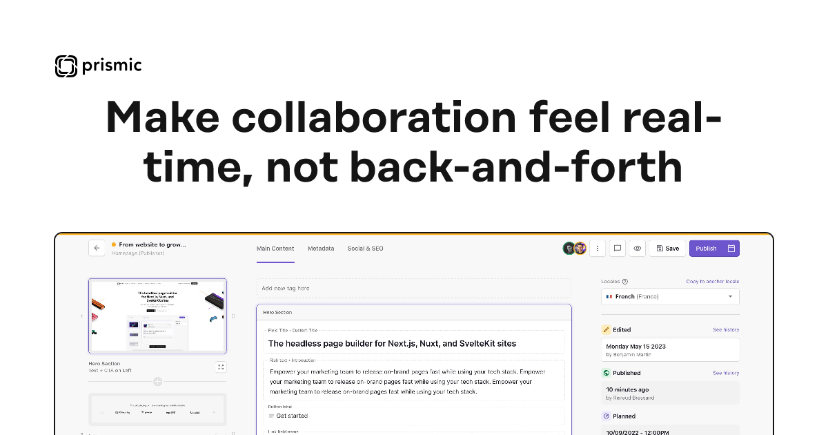 Real-time Collaboration in Prismic: Coming Soon