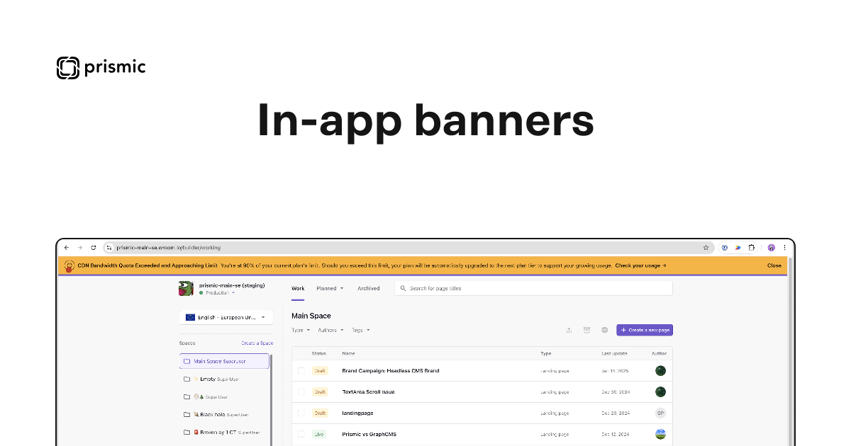 Introducing In-App Banners: Real-Time API & CDN Insights