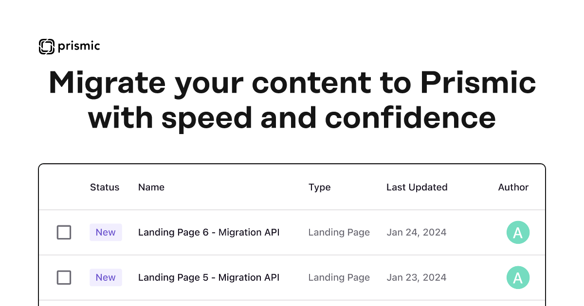 Migrate your content to Prismic with speed and confidence