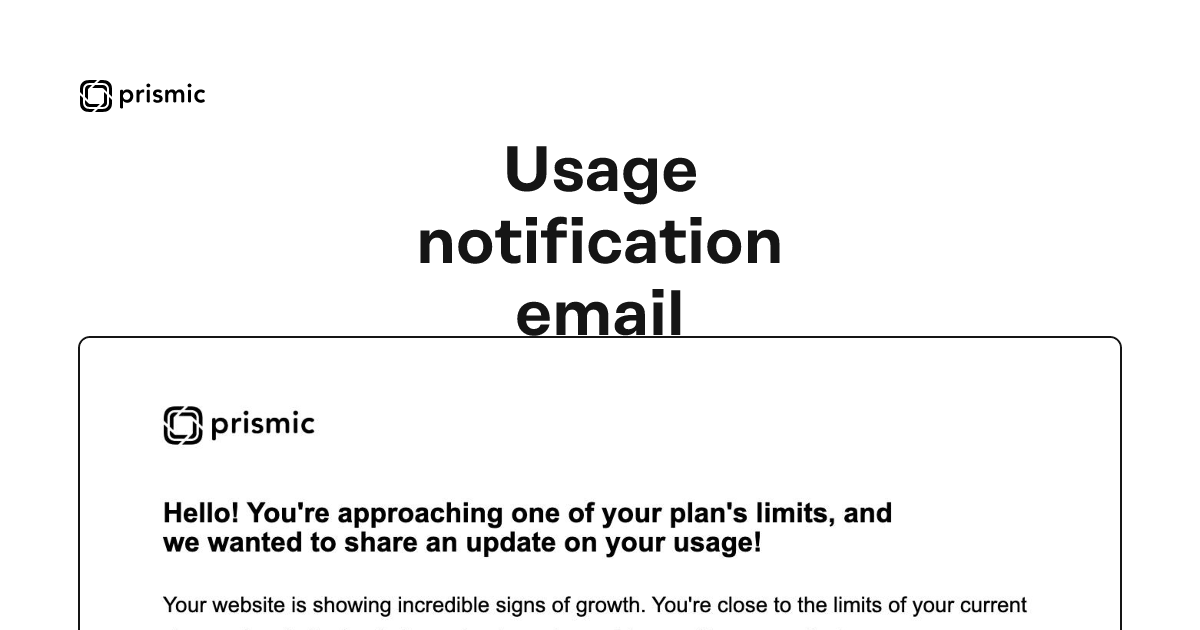 Usage Notification Email: Real-Time API & CDN Alerts